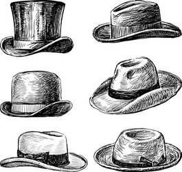 Cowboy hat farmer hand drawn sketch in doodle Vector Image
