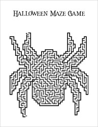Black and white halloween ghost maze page Vector Image
