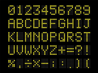 Led Terminal Font Vector Images (over 100)