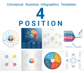 Arrangement of infographic templates Royalty Free Vector