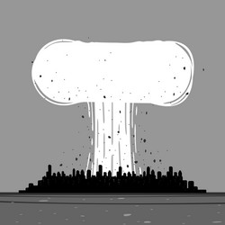 Cat on a background a nuclear explosion Royalty Free Vector