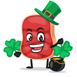 Beef character or mascot Royalty Free Vector Image