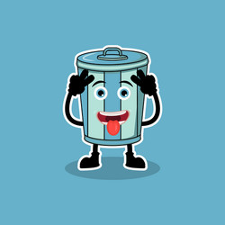 Graphic of mascot funny garbage can design Vector Image