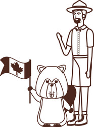 Isolated beaver animal and ranger design Vector Image