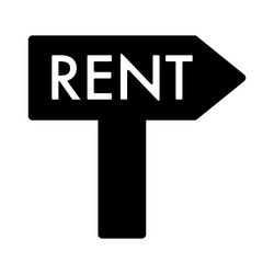 Rent symbol simple icon black and white Royalty Free Vector