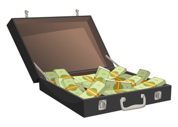 Suitcase full of money isometric Royalty Free Vector Image