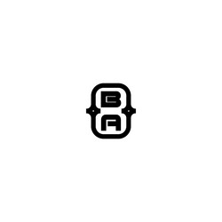 Ba geometric bold concept logo initial Royalty Free Vector