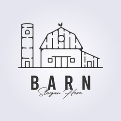 Barn house rustic logo line art icon symbol Vector Image