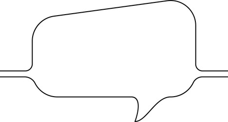 Continuous line drawing rectangular speech Vector Image