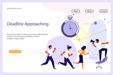 Deadline approaching website template Royalty Free Vector
