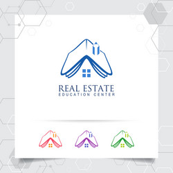 Abstract house roff logo rooftop icon Royalty Free Vector