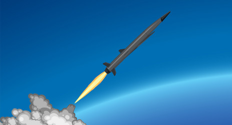 Hypersonic missile in the blue sky Royalty Free Vector Image