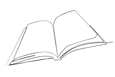 Simple sketch open book single one line art Vector Image