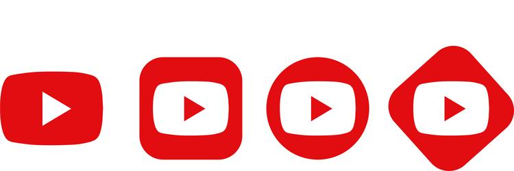 Youtube logo icon set is a video sharing Vector Image