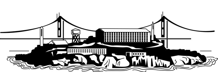 Map californias former prison island alcatraz Vector Image