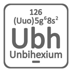 Periodic table element unbihexium icon Royalty Free Vector
