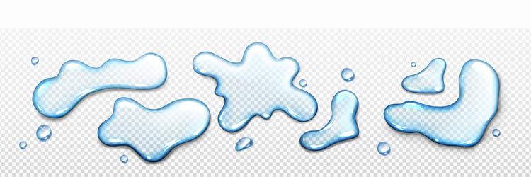 Water spill puddle blue liquid various shape Vector Image