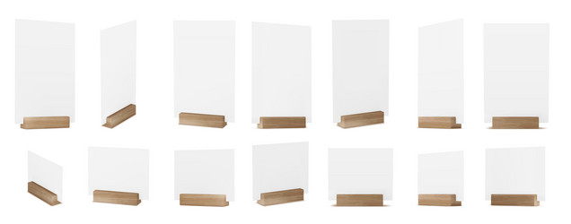 Menu and card stand mockup Royalty Free Vector Image