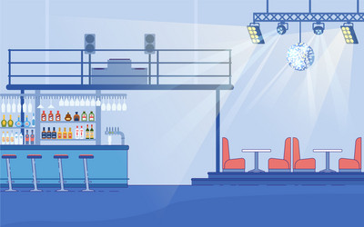Cartoon bar with counter interior Royalty Free Vector Image