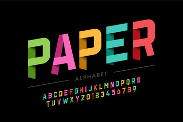 Paper style font design Royalty Free Vector Image