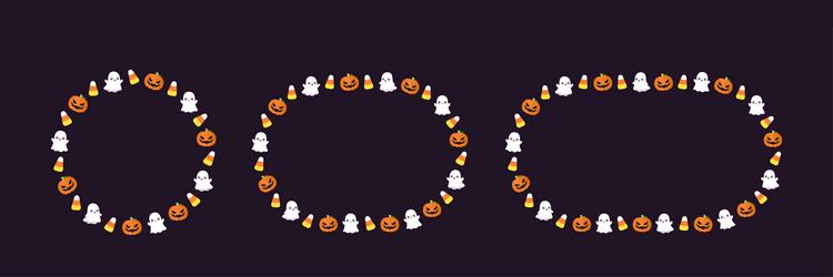 Round and square halloween frame border with Vector Image