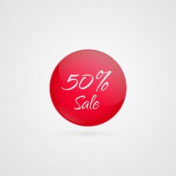 20 percent off circle icon red and white Vector Image
