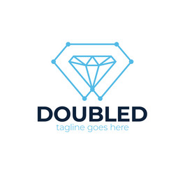 Diamond tech logo design template creative Vector Image