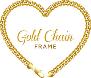 Golden chain square border frame rectangle wreath Vector Image