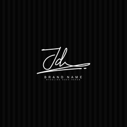 Dj handwritten signature logo - logo template Vector Image