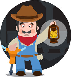Prospector cowboy wild west cartoon character Vector Image
