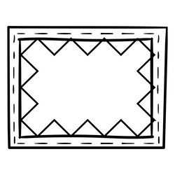Dotted line frame doodle Royalty Free Vector Image