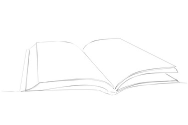 Simple sketch open book single one line art Vector Image