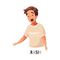 Scratching skin man sick season allergy Royalty Free Vector