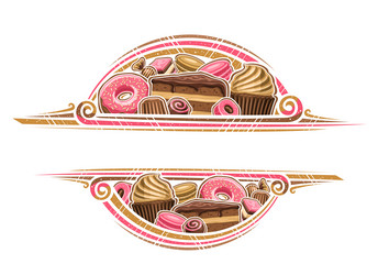 Border for pastry shop Royalty Free Vector Image