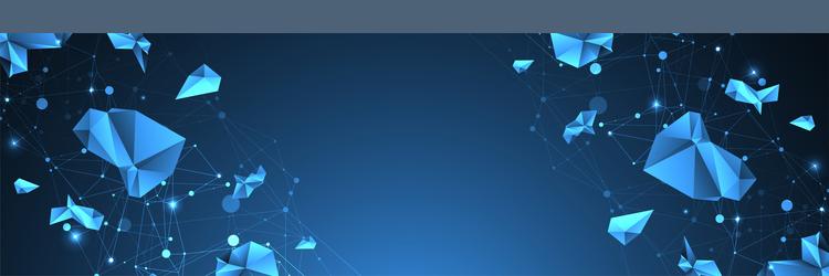 Connected polygons glowing blue plexus background Vector Image