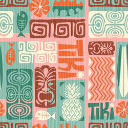 Seamless exotic tiki pattern Royalty Free Vector Image