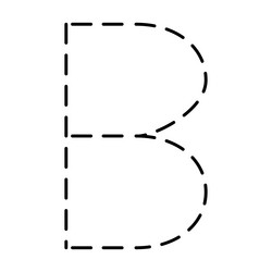 Tracing alphabet letter b prewriting dotted line Vector Image