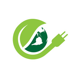 World electricity renewable green energy logo Vector Image