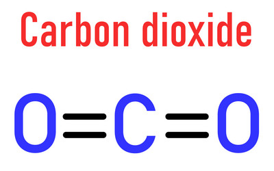 Carbon dioxide co2 molecule Royalty Free Vector Image