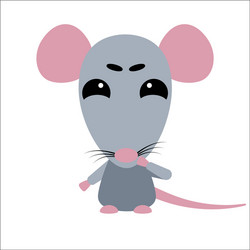 Cute rat cartoon hug character white Royalty Free Vector
