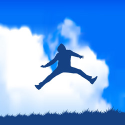 Jumping man 3d model of human body sport Vector Image