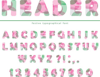 Modern vibrant font stylized mulricolored letters Vector Image