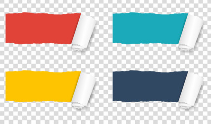 Realistic yellow ripped paper with transparent Vector Image