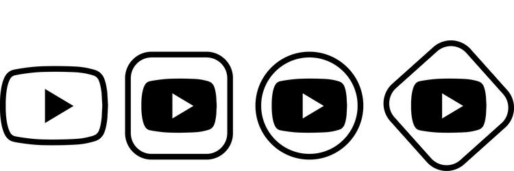Youtube logo icon set is a video sharing Vector Image