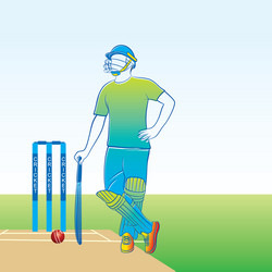 Cricket player hitting big shot Royalty Free Vector Image