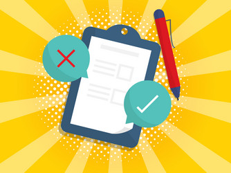 White checklist questionnaire paper square box Vector Image