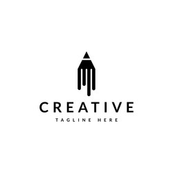 Creative pencil logo design Royalty Free Vector Image