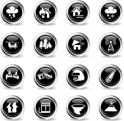 Natural disasters icon set Royalty Free Vector Image