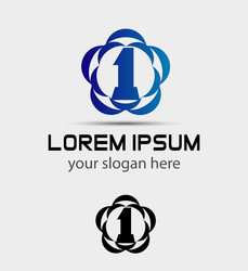 Number one 1 logo icon template Royalty Free Vector Image