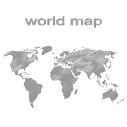 Set of monochrome icons with world map Royalty Free Vector
